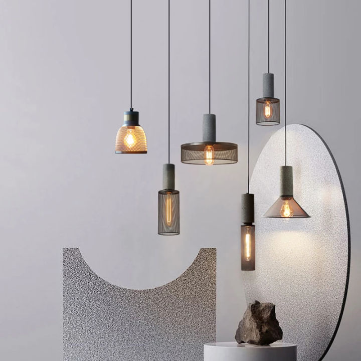 6 Styles Modern Iron Net Minimalist Pendant Lamp Dining Room Bedroom ...