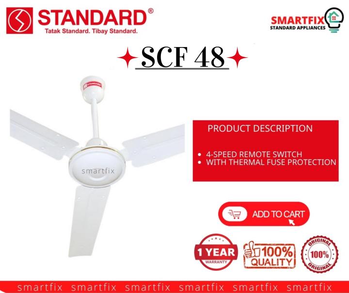 Standard SCF 48 48” Ceiling Fan | Metal Blade | 3 Speed Control | High ...