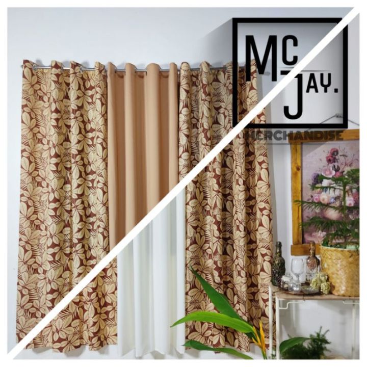 McJay. - Pantone Mocha Mousse Guava Leaves 3in1 Curtain Set ( Sold per ...