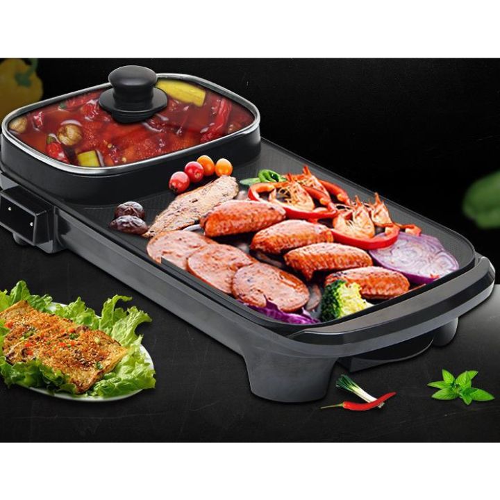 Korean Samgyupsal Shabu Shabu Cooking 2 IN 1 ELECTRIC BBQ GRILL WITH ...