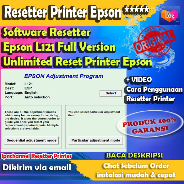 Resetter Epson L121 Full Version Unlimited Reset Printer Epson | Lazada ...