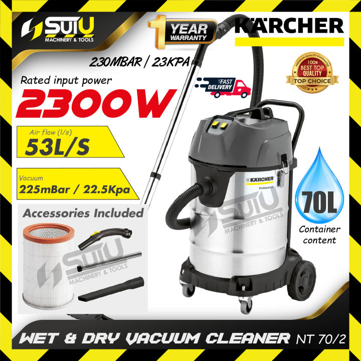 KARCHER NT 70/2 / NT70/2 ME CLASSIC 70L Wet & Dry Vacuum Cleaner / Vakum / Penyedut Habuk 2300W ...