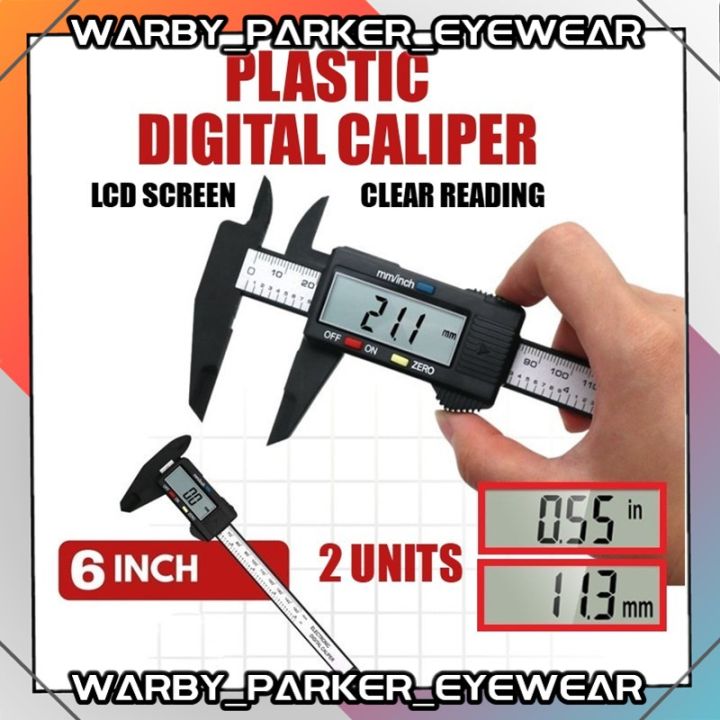 150mm Digital Vernier Caliper Measure Tool Carbon Fibre LCD Battery ...