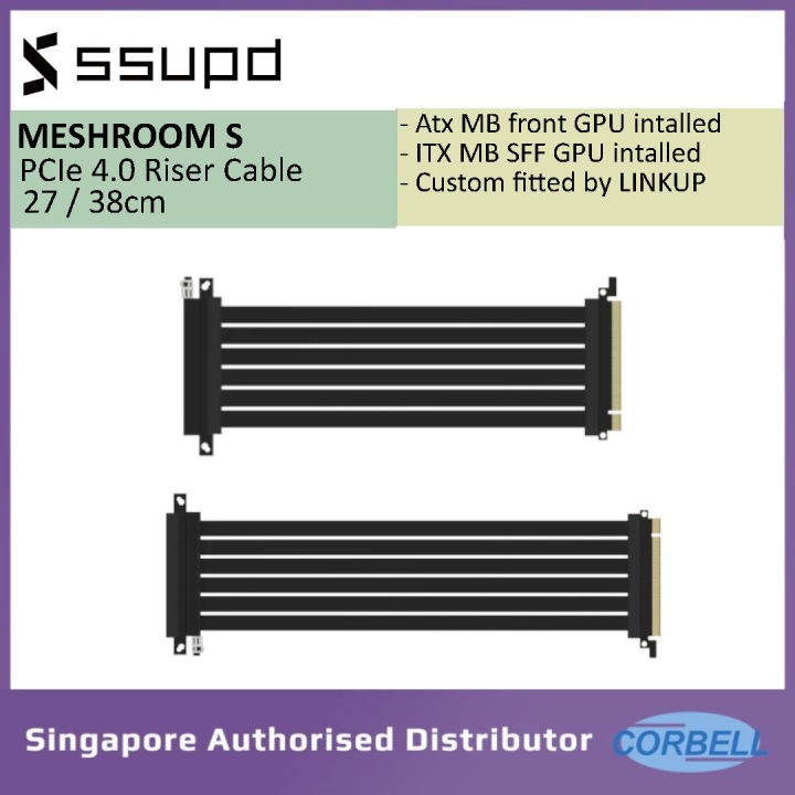 SSUPD Meshroom S V1 Casing PCIe 4.0 Riser Cable (27CM - Atx Use / Itx ...