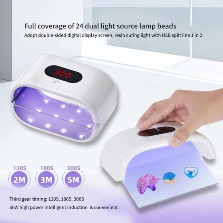 Double-Sided UV Light for Resin 3-Speed Timer 36W Power 2 in1 Fast ...