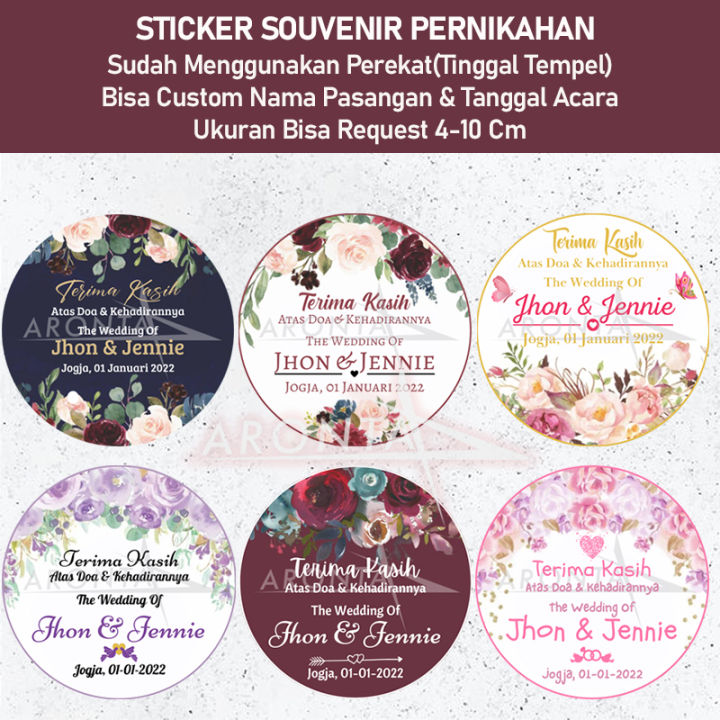 Sticker Souvenir Pernikahan | Stiker Souvenir | Wedding Sticker ...