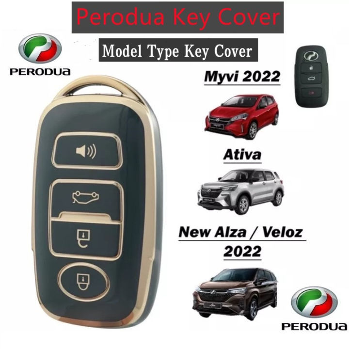Perodua ALZA ATIVA MYVI 2022 Chrome Reflection TPU Car Key Cover ATIVA ...