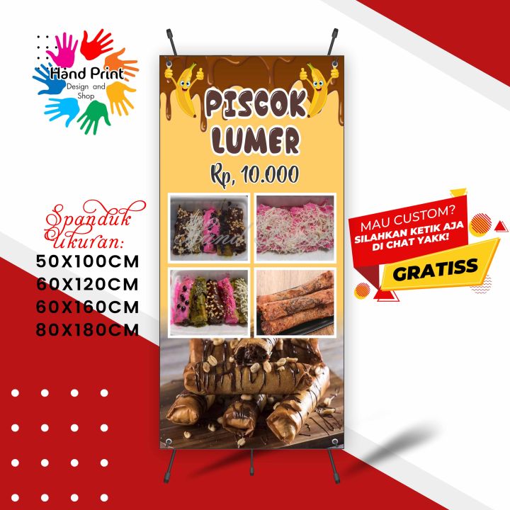 Cetak Spanduk Banner Jualan Makanan Piscok Lumer Jajanan MMT Spanduk ...