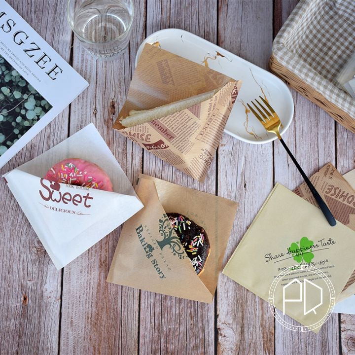 [50pcs] Triangle Food Pouch Wrap Wrapping Triangular Shape Sandwich ...