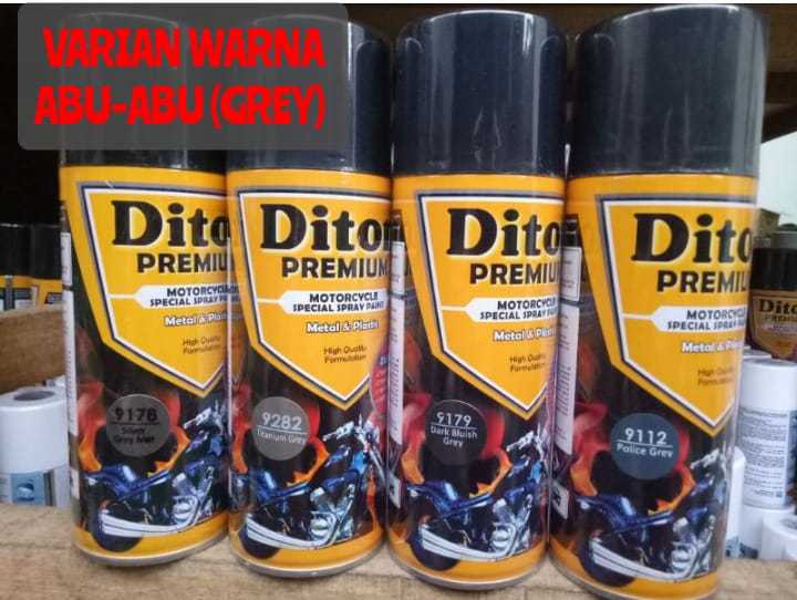 Pilok Pilox Cat semprot Diton premium grey abu abu titanium silver grey ...