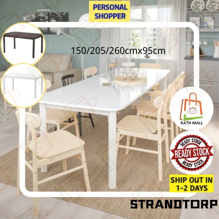 STRANDTORP Extendable table, 150/205/260x95 cm I Meja boleh ...