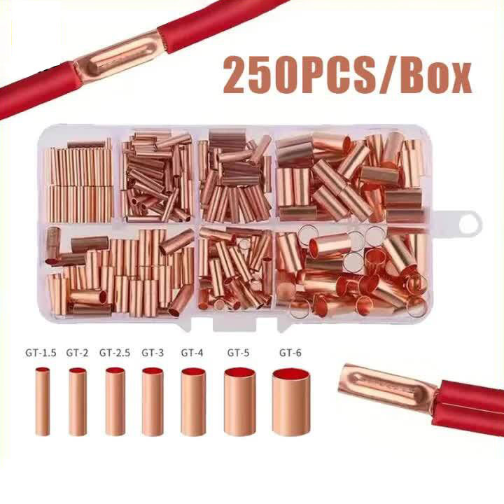 【COD/Original】250Pcs Wire Ferrules Kit 7 Size Copper Crimp Connector ...