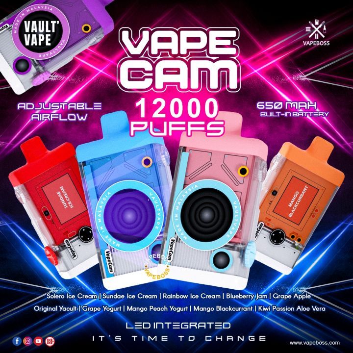 VAPECAM 12000 | Starter Kit 30 Flavor + | Dispodable pod Type-C | Lazada