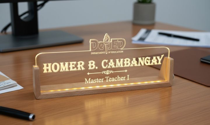 Acrylic LED Illuminated DeskTop Name Plate / Fully Customizable / ANY ...