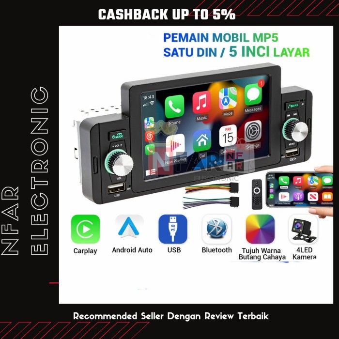 Headunit Bluetooth Android Single Din Head Unit Audio Radio Mobil Car ...