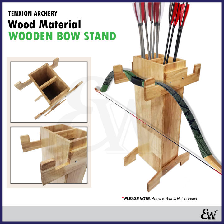 TenXion Archery High Quality Wooden Bow Arrows Stand Rack Kaki Anak ...