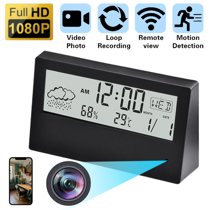 1080P Full HD Mini Camera WiFi Alarm Clock Camera Home Safety ...