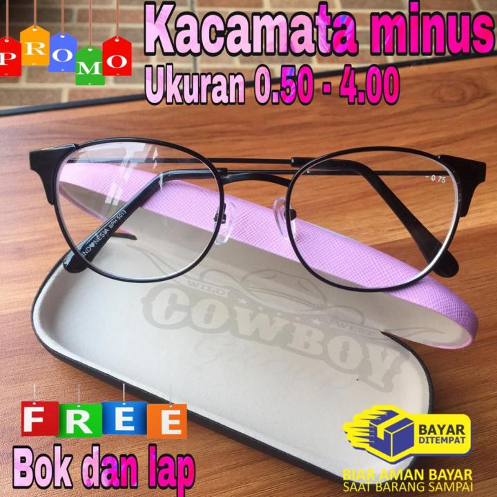 PROMO Kacamata Minus (-) Frame Kotak List Besi Optik Korean Unisex ...