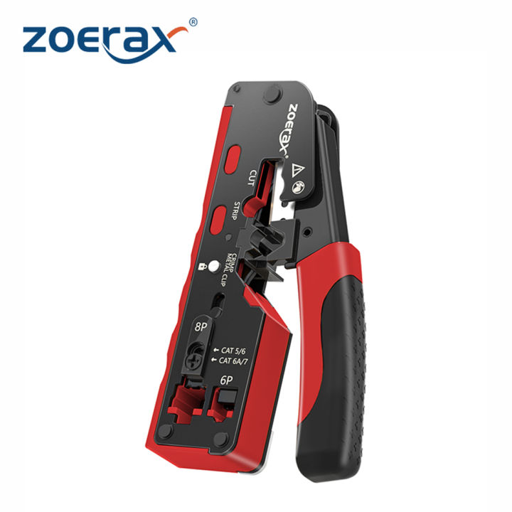 ZoeRax RJ45 Crimping Tool for Cat7 Cat6a Cat6 Cat5e Ethernet Connectors ...