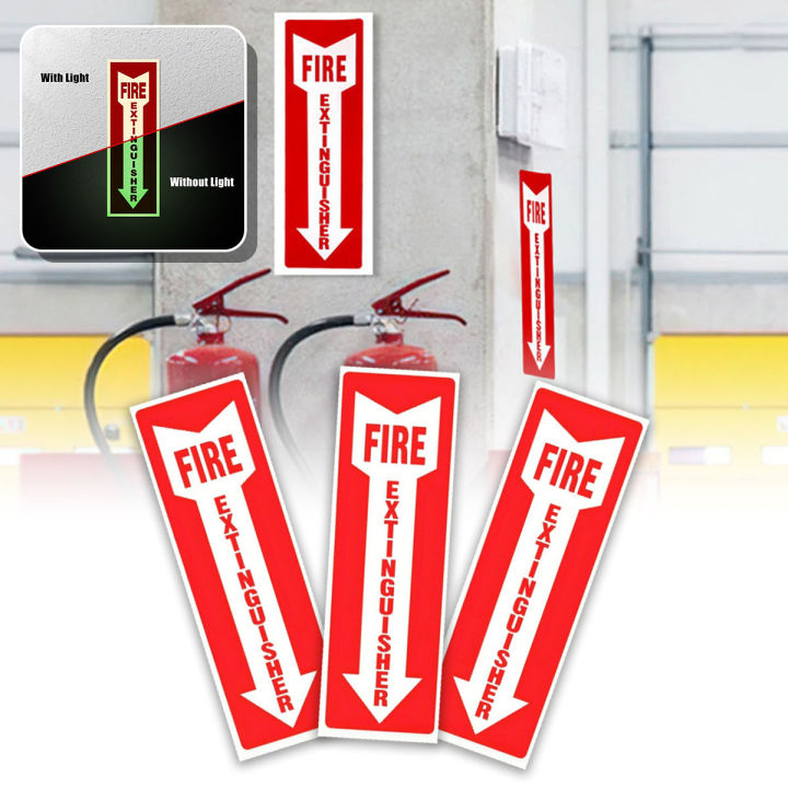 Sticker Pemadam Kebakaran Alat Pemadam Warning Sign Glow In The Dark ...