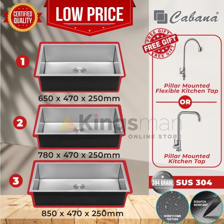 [Kingsman] Cabana Undermount Single Bowl Stainless Steel HoneyComb ...