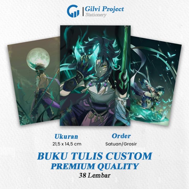 Buku Tulis Xiao Genshin Impact / Buku Tulis Sekolah / Buku Tulis ...