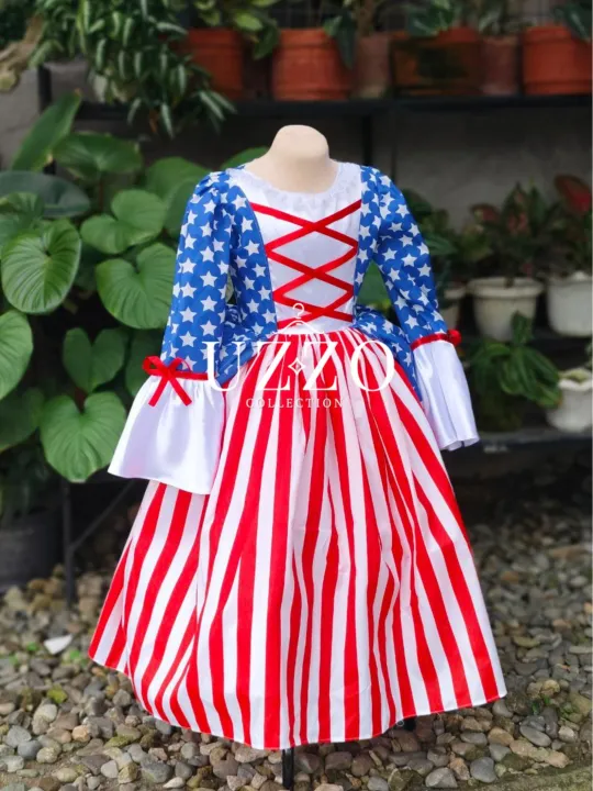 UZZO USA America United Nations National Costume Attire Ball Gown with ...