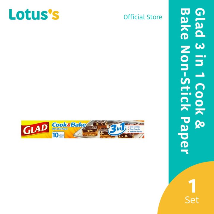 Glad 3 in 1 Cook & Bake Non-Stick Paper 10 metres x 30cm | Lazada