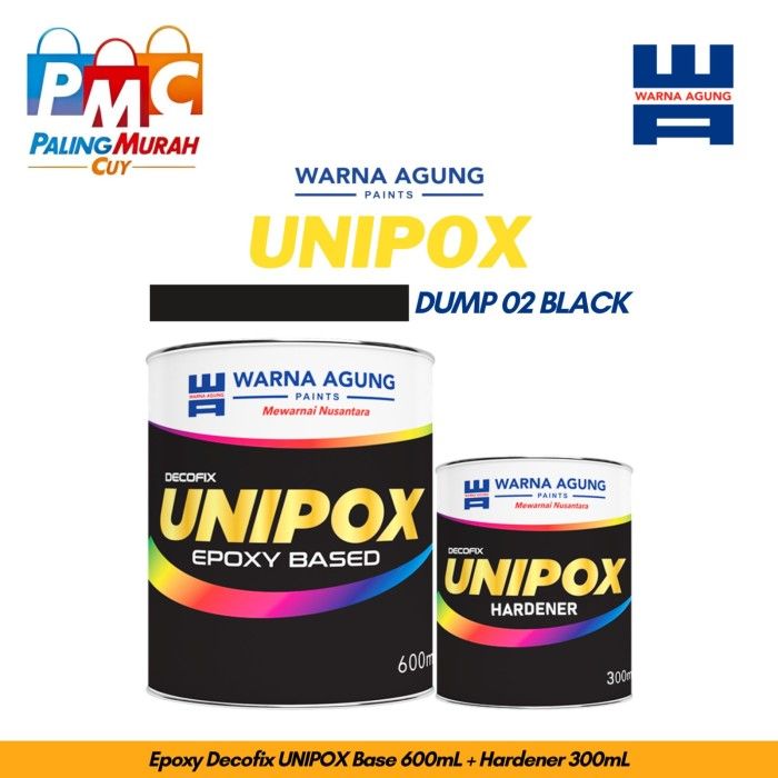 Cat Lantai Epoxy Decofix UNIPOX Dump 02 BLACK 900mL SET / Multipurpose ...