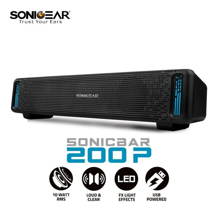 SonicGear SonicBar U200 Powerful Audio Sound Bar With LED Light Effects ...