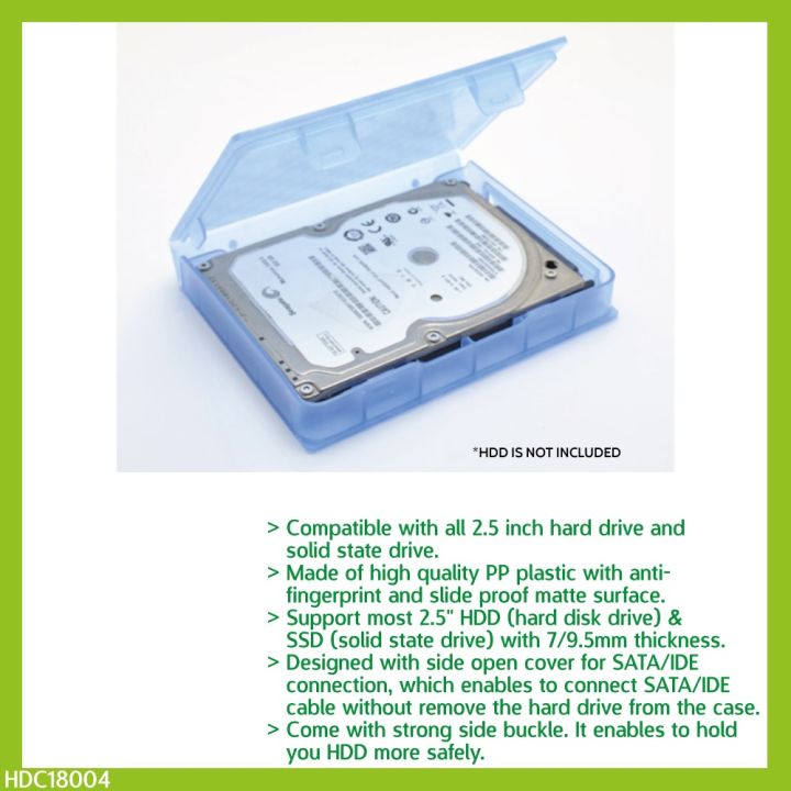 2.5” SSD/Solid State Drive or HDD/Hard Disk Drive Plastic Enclosure ...