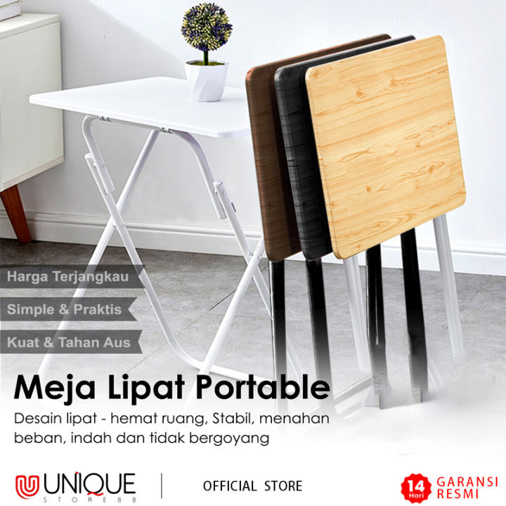Meja Lipat Kayu Portable Meja Kotak Minimalis untuk Jualan Bahan Besi ...