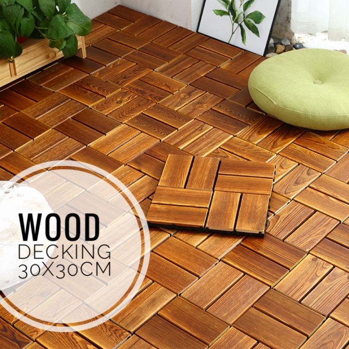 Premium Wood Floor Decking Interlocking Deck Floor Tiles Outdoor Garden ...