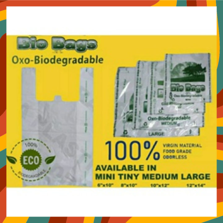 Biodegradable Plastic Sando Bag OXOBIO White BioBag Grocery Bag 100pcs ...