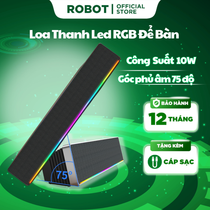 Loa bluetooth thanh Robot RB680 công suất lớn 10W LED RGB để bàn bass ...