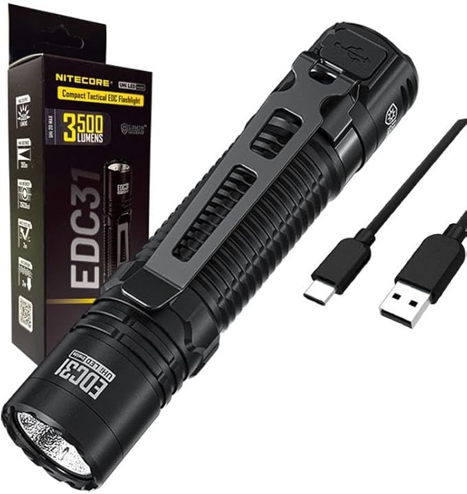 Nitecore EDC31 EDC31 Compact EDC Flashlight -3,500 Lumens, 380m Beam ...
