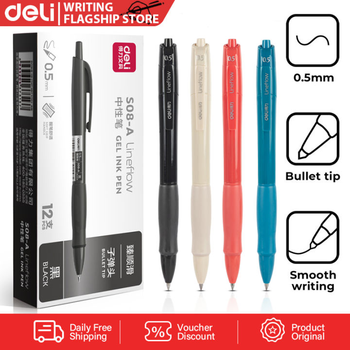 Deli 0.5mm Gel Pen Writing Ballpen Sign Pen For Office School Supplies S08 1Pc | Lazada PH