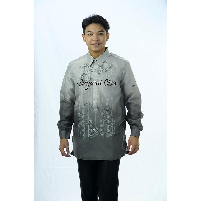 【The New】 Barong Tagalog - Grey | Lazada PH