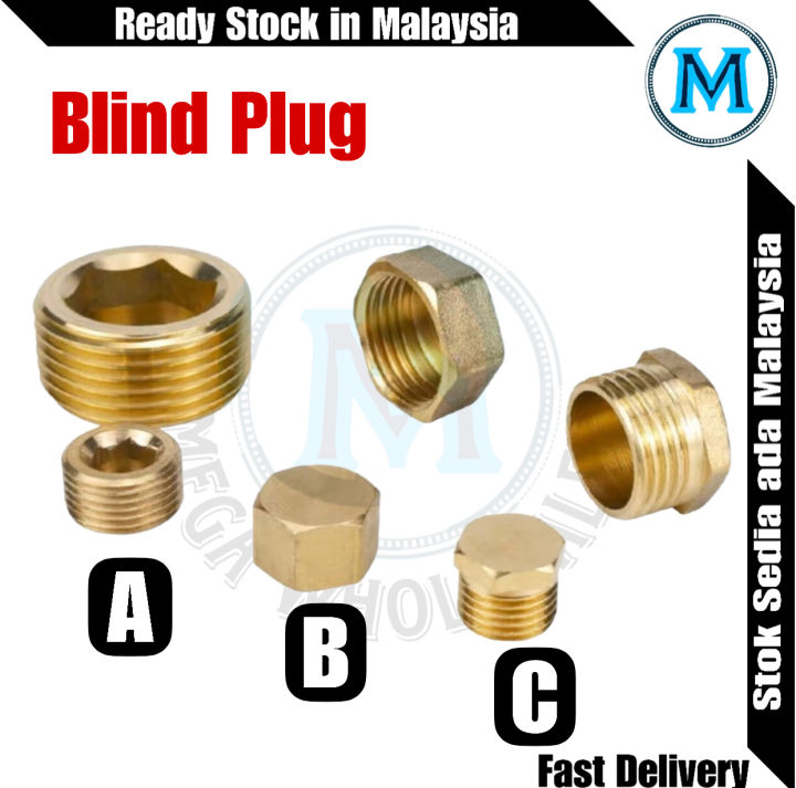 [ End Cap Plug ] Brass/Copper 1/8" 1/4" 3/8" 1/2" Thread Brass Pipe Hex ...