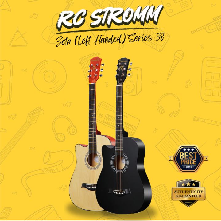 38 inch 38 LEFT HANDED Cutaway Acoustic Guitar Combo Set Starter Pack ...