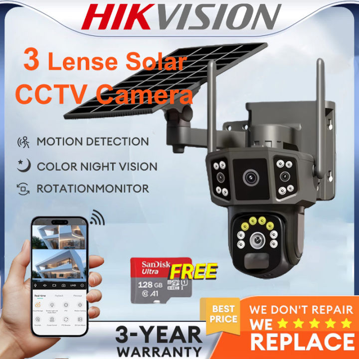 Hikvision Solar Panels CCTV Camera Connect Cellphone Outdoor Waterproof ...