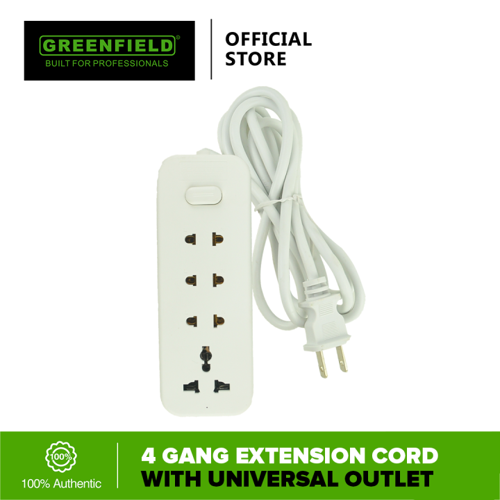 Greenfield 4 Gang with Universal Outlet Extension Cord | Lazada PH