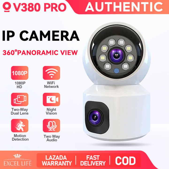 V380 PRO Dual Lens Ip security Camera indoor with speaker and audio ...