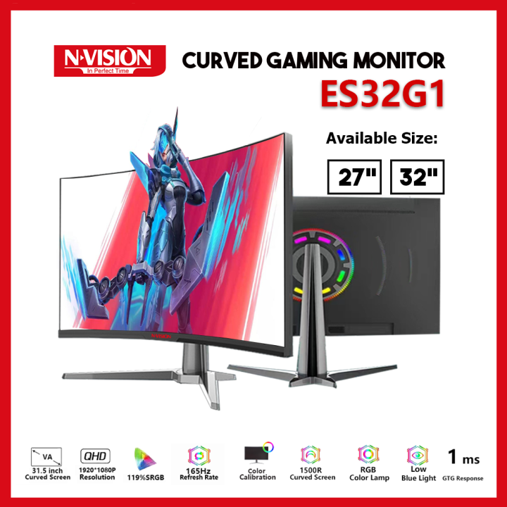 NVISION 32 Inch 27 Inch 180Hz 165Hz Gaming Curved Monitor 1500R ...