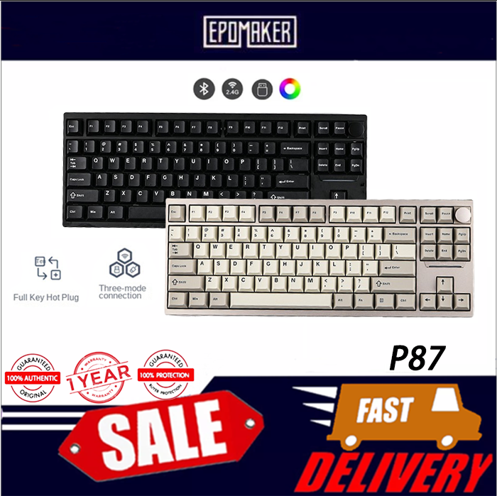 EPOMAKER P87 Game RGB Three mode Wireless Bluetooth Mechanical Keyboard | Lazada Singapore