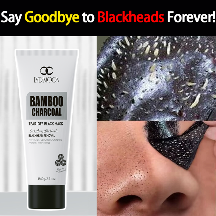 LYDIMOON Deep Cleansing Face Mask: Charcoal Bamboo & Blackhead Removal ...