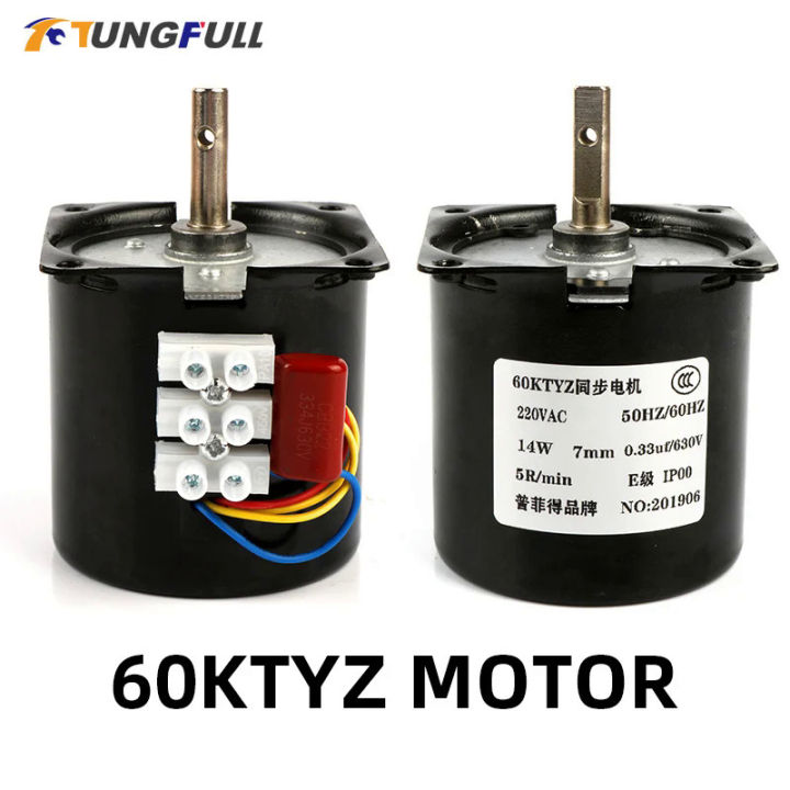 220V AC 14W micro gear motor 60ktyz 50Hz permanent magnet synchronous gear motor low speed 2.5 5 ...