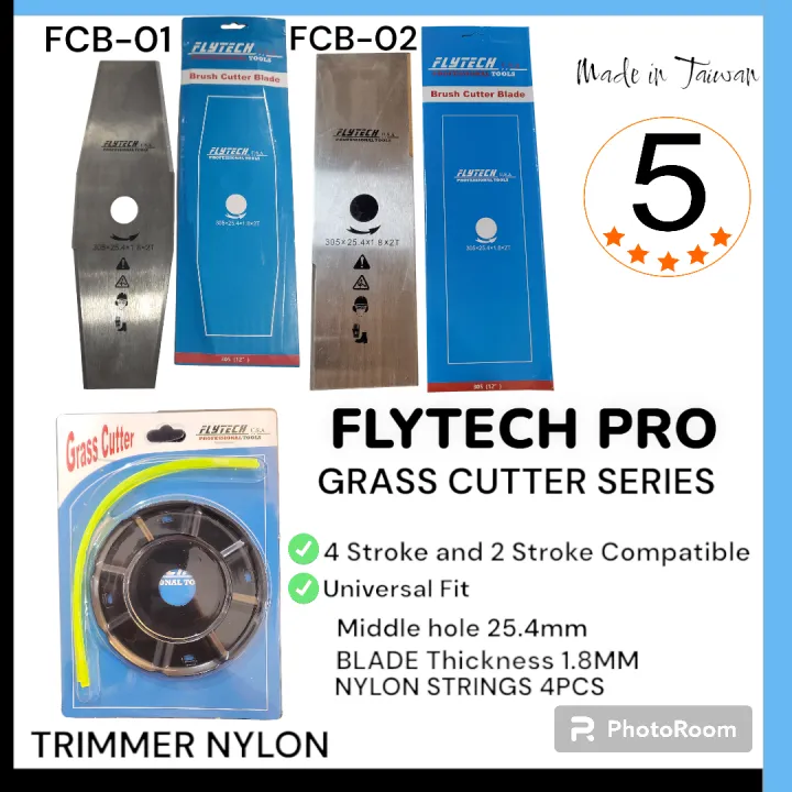 FLYTECH FCB 01 FCB-02 GRASS CUTTER BLADE 2 Teeth UNIVERSAL Blade Metal 12 inches | Lazada PH