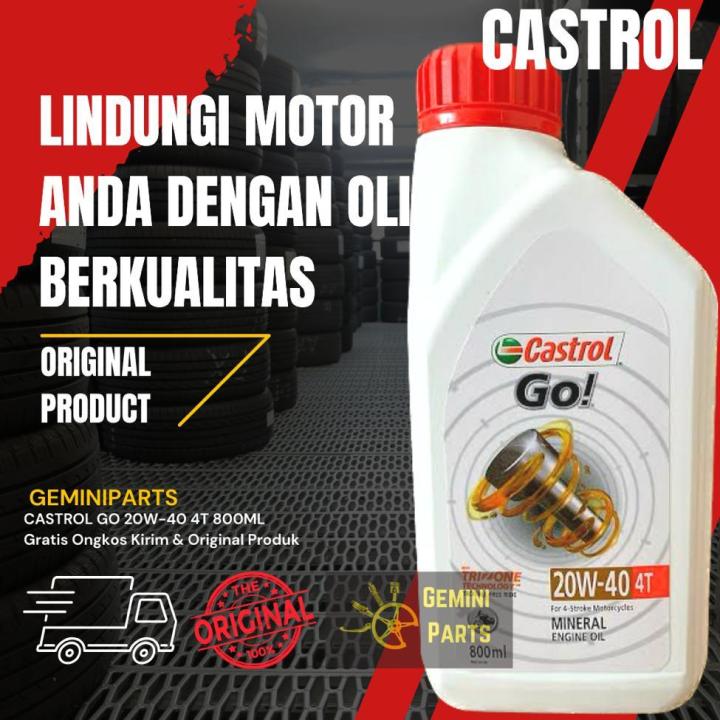 OLI CASTROL GO 20W-40 800ML MANUAL | Lazada Indonesia
