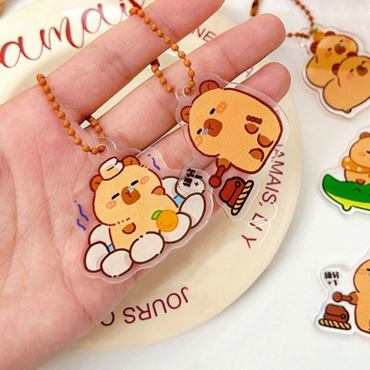 MNTT Kapibara Capybara Keychain Creative Acrylic Capybara Bag Hanging ...